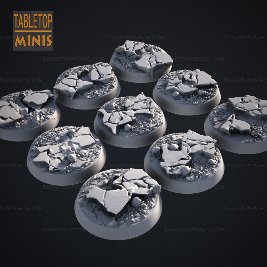 TableTopMinis - Cracked Earth Base Bundle 3d printable stl